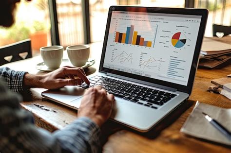 Premium Ai Image Online Strategist Deepdiving Into Analytics Data And Charts On Laptop