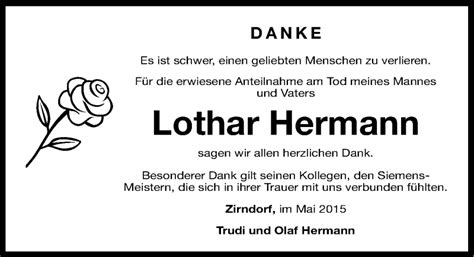 Traueranzeigen Von Lothar Hermann Trauer Nn De