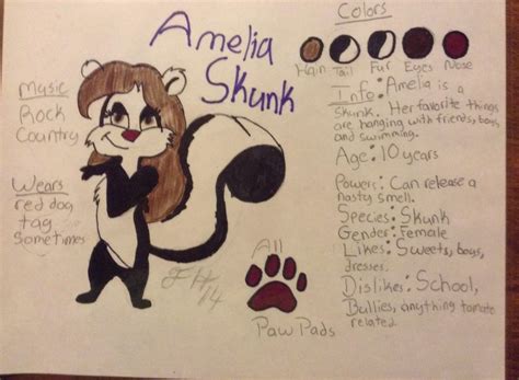 Amelia Skunk Ref Sheet — Weasyl