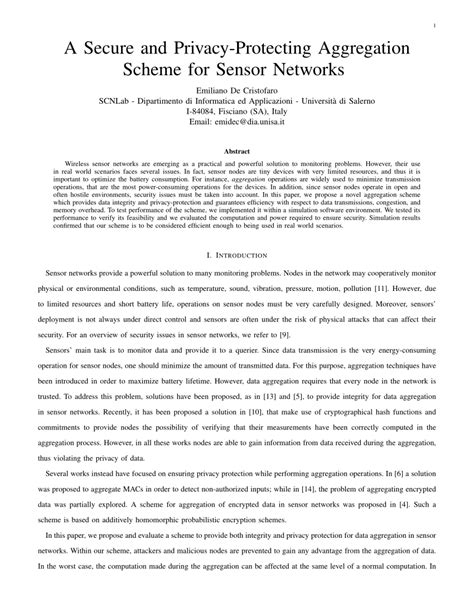 Pdf A Secure And Privacy Protecting Aggregation Scheme For Sensor