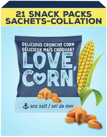 Love Corn Lot De 21 Sachets De Sel De Mer De 20 G Délicieux Maïs Croustillant Collations