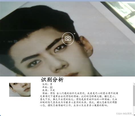 vue实现调用摄像头百度ai人脸，实现人脸情绪识别 vue识别人脸表情 csdn博客