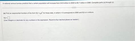 Solved A Find An Exponential Function Of The Form Chegg