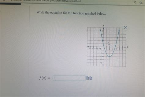 Solved Write The Equation For The Function Graphed Below