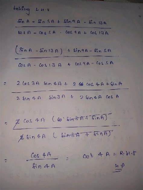Begin Array C Text Prove That Sin A Sin 5 A Sin 9 A