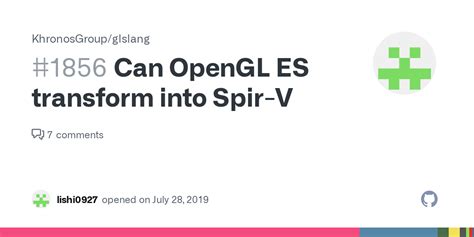 can opengl es transform into spir v · issue 1856 · khronosgroup
