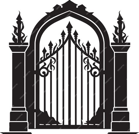 Aged Passage Antique Metal Gate Vector Icon Historic Portcullis