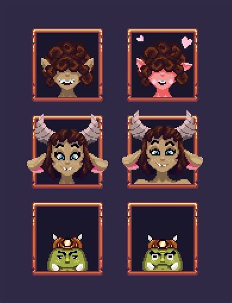 Game Character Pixel Art Dialogue Portrait Practise Pixel Art Design Pixel Art Art