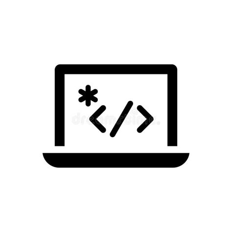 Coding Icon Vector Thin Line Coding Outline Icon Vector Illustration