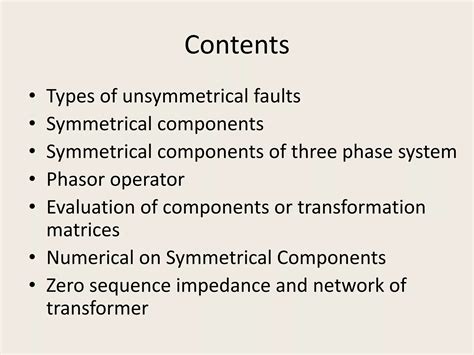 Unsymmetrical Fault Analysis Pptx Physics Science