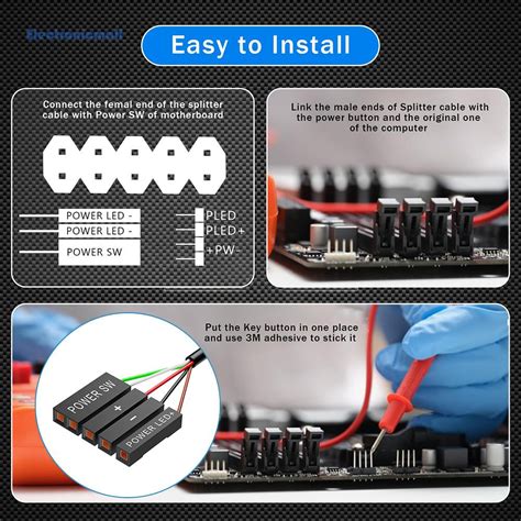 [electronicmall01 Th] สวิตช์ปุ่มกดเปิดปิดพาวเวอร์ซัพพลาย ไฟ Rgb Sw สําหรับโต๊ะคอมพิวเตอร์