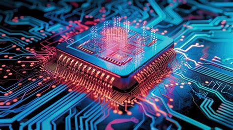 Visualization Of Quantum Computer Super Microchip Semiconductor Stock Image Image Of Cloud