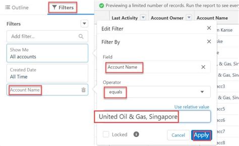 How To Apply Filter In Salesforce Report