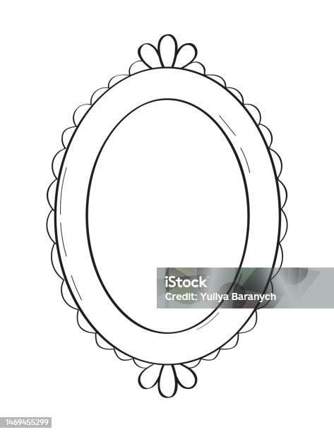 프레임 손으로 그린 스타일의 거울 빈티지 이미지 프레임 낙서 레이블 빈 검은 사각형 사각형 레이블 우아한 스케치 사진 테두리의 윤곽선을 그립니다 액자 연필에 대한 스톡 벡터