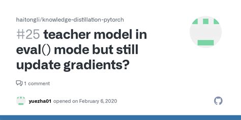 Teacher Model In Eval Mode But Still Update Gradients · Issue 25 · Haitongliknowledge