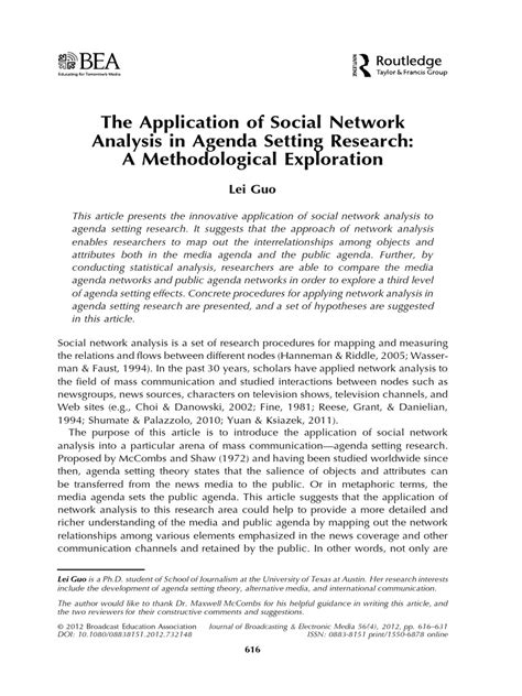 Guo 2012 Social Network Analysis Pdf Communication Human