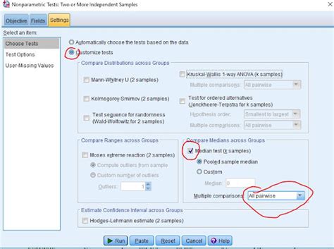 Median Test Between 2 Or More Independent Groups In Spss