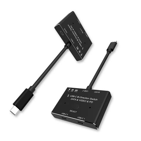 8k Type C Bi Direction Switch 1x2 2x1 Data Video Switcher Usb 3 1 Pd 100w Splitter For Computer