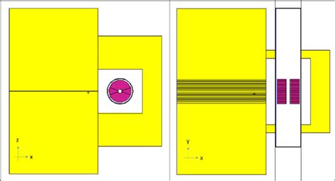 left and right the mcnp simulation geometry in the test of spectral