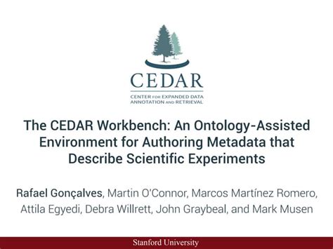 The Cedar Workbench An Ontology Assisted Environment For Authoring Metadata That Describe