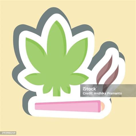 스티커 대마초 흡연 기호와 관련이 있습니다 디자인 편집 가능 개념에 대한 스톡 벡터 아트 및 기타 이미지 개념 개발 건강관리와 의술 Istock