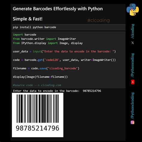 Generate Barcodes Effortlessly With Python Simple And Fast Python Coding