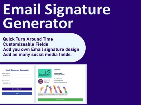 html email signature generator for business or team upwork