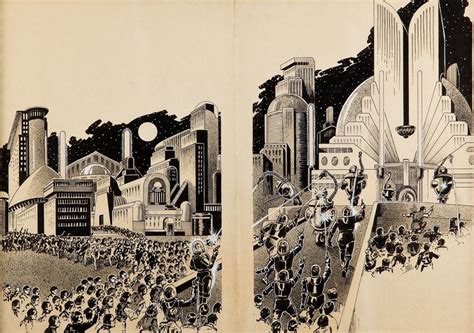 Illustrations By Frank R Paul 1884 1963 Double Page Science Fiction