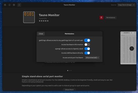 Install Tauno Monitor On Linux Snap Store