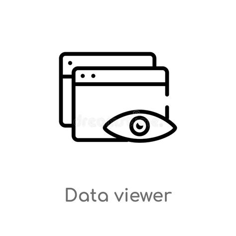 Outline Data Mining Vector Icon Isolated Black Simple Line Element