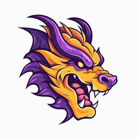 Ilustración De Cara De Dragón De Dibujos Animados Dibujada A Mano