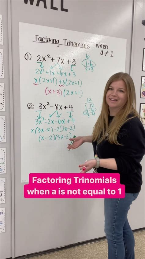 Rory Yakubov Iteachalgebra Factoring Trinomials When A Is Not Equal To 1 Math Algebra