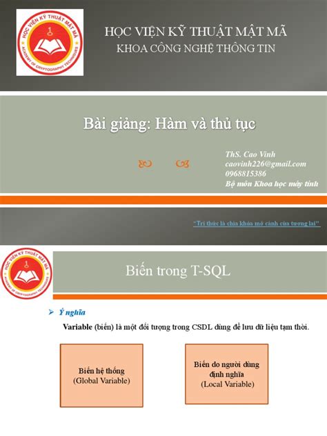 7 - Hàm Và TH T C PDF | PDF