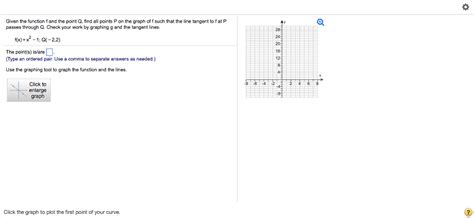 solved given the function f and the point q find all