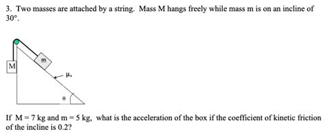 Solved Two Masses Are Attached By A String Mass M Hangs Chegg