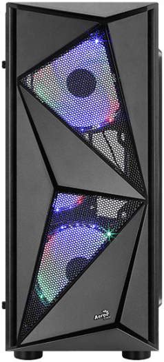 Aerocool Glider Tempered Glass Atx Mid Tower Pc Case Mesh Front Panel Design Up To 360mm