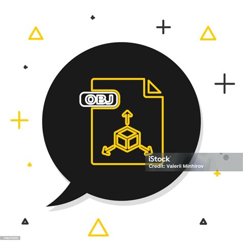 Line Obj File Document Download Obj Button Icon Isolated On White Background Obj File Symbol