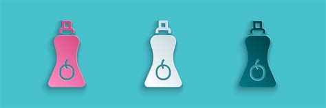 파란색 배경에 격리 된 소스 병 아이콘을 잘라 케첩 겨자 마요네즈 병에 소스를 얹고 패스트푸드를 먹습니다 종이 아트 스타일 벡터 3차원 형태에 대한 스톡 벡터 아트 및 기타