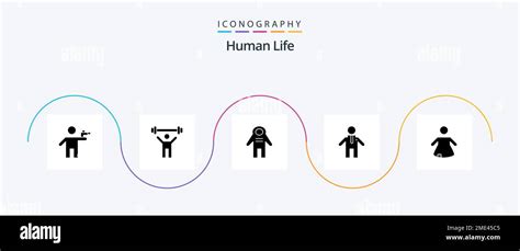 Human Glyph 5 Icon Pack Including People Weight People Space