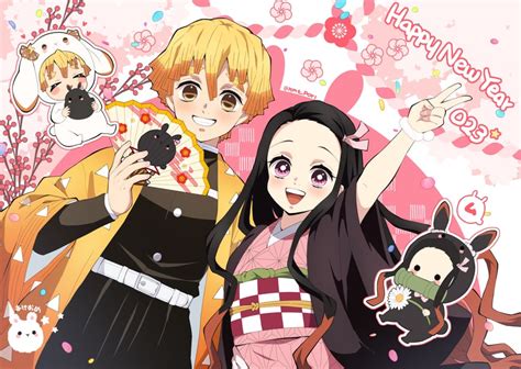 Kamado Nezuko And Agatsuma Zenitsu Kimetsu No Yaiba Drawn By Pori Kmt Pori Danbooru