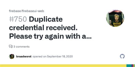 Duplicate Credential Received Please Try Again With A New Credential · Issue 750 · Firebase