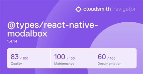 Typesreact Native Modalbox 1414 Npm Package Quality Cloudsmith Navigator