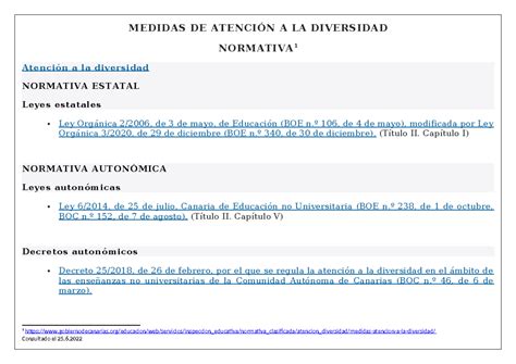 Medidas De Atención A La Diversidad Normativa Junio 2022 Medidas De