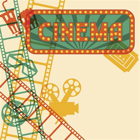 110 Vector Illustration Popcorn And Drink Film Strip Border Stock