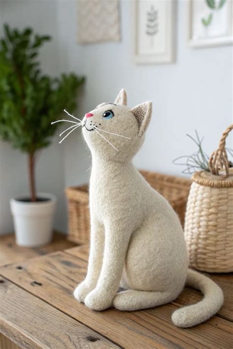 13 Creative Needle Felt Ideas For Your Home Wool Felted Cat Wool