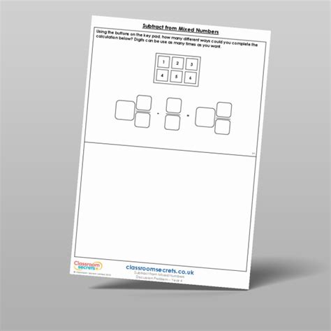Year 4 Subtract From Mixed Numbers Discussion Problem Resource