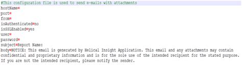 email configuration in helical insight application helical insight