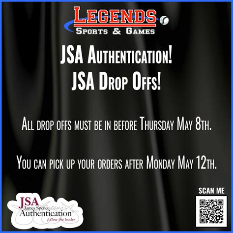 Legends Were Excited To Announce That Jsa James Spence Authentication Will Be At Our