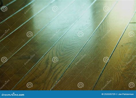 Light Falls On An Solid Oak Floor Wallpaper Or Background Stock Image