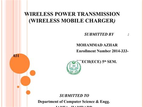 Wireless Power Transmission Ppt Free Download